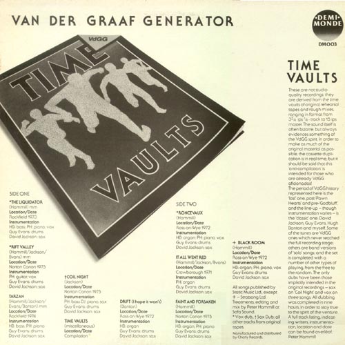 Time Vaults - Van der Graaf Generator